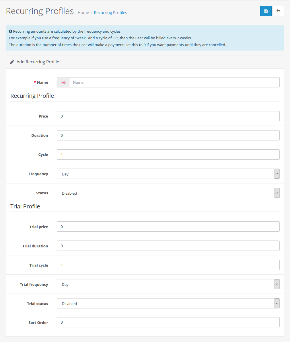 重複性配置 - OpenCart 使用指引
