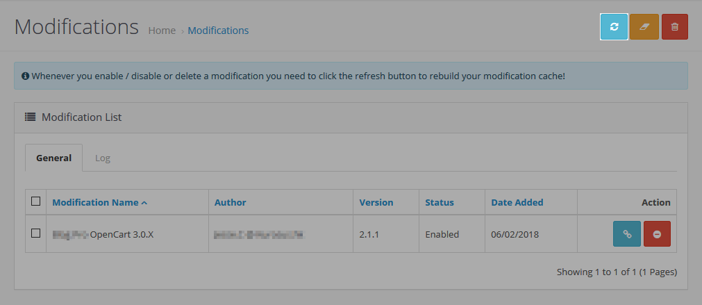 修改 - OpenCart 使用指引