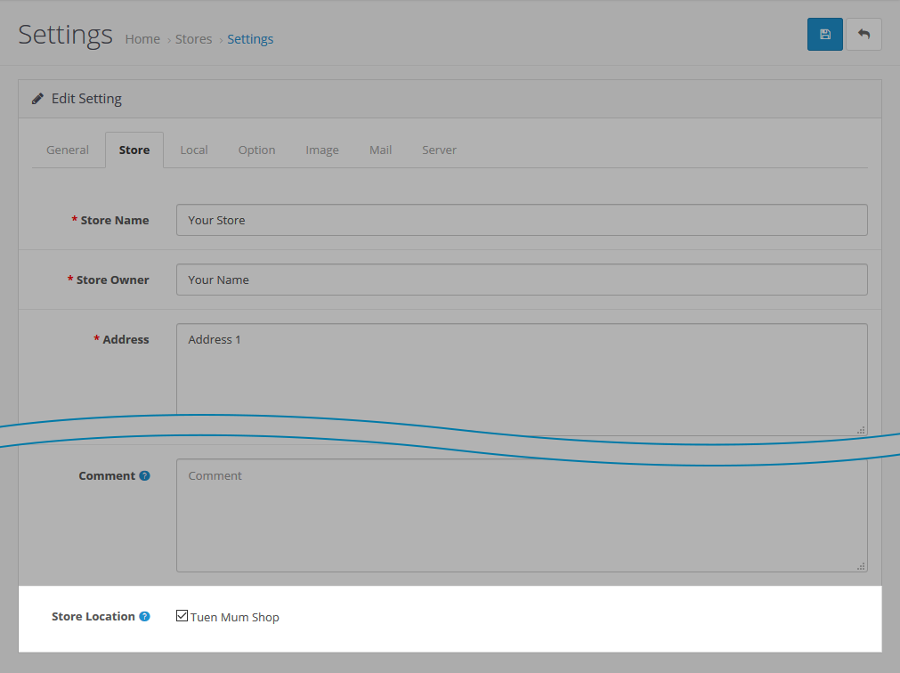 實體店(分店)資訊 - OpenCart 使用指引